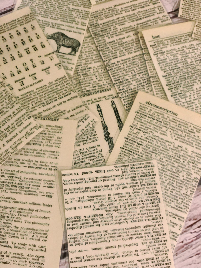 Vintage Dictionary Page Bookmark - Etsy