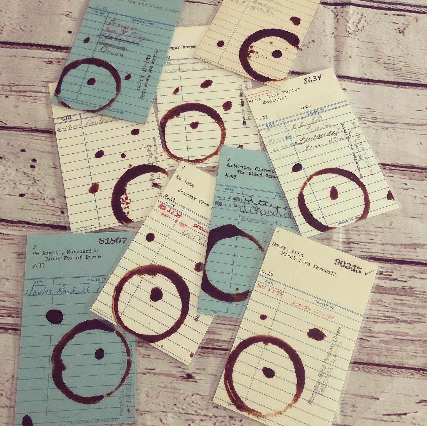 Vintage Library Check out card bookmark | Etsy