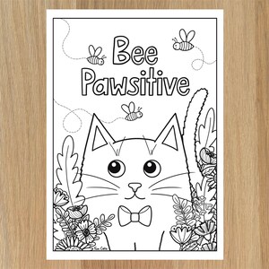 Cat / Kitten Colouring Page Under My Umbrella, Digital Download ...