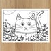 Cat / Kitten Colouring Page Peaceful Poppies, Digital Download ...