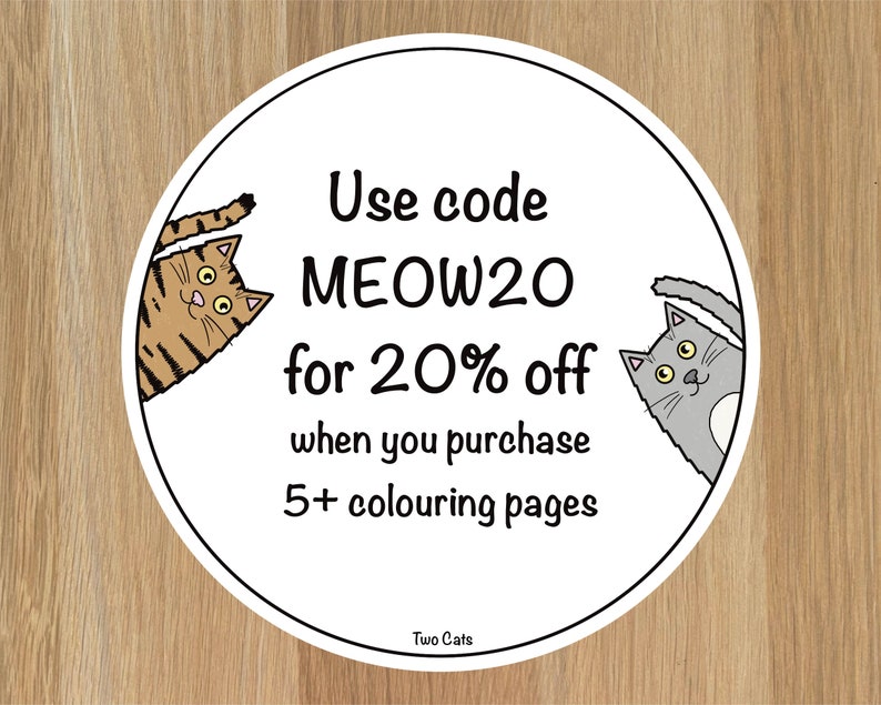 Cat / Kitten Colouring Page Peaceful Poppies, Digital Download ...