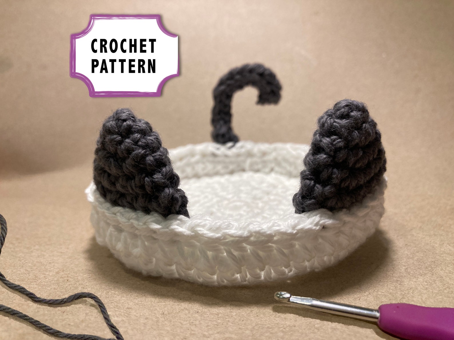 Crochet Cat Dish Pattern: Handmade Jewelry Trinket Holder (digital ...