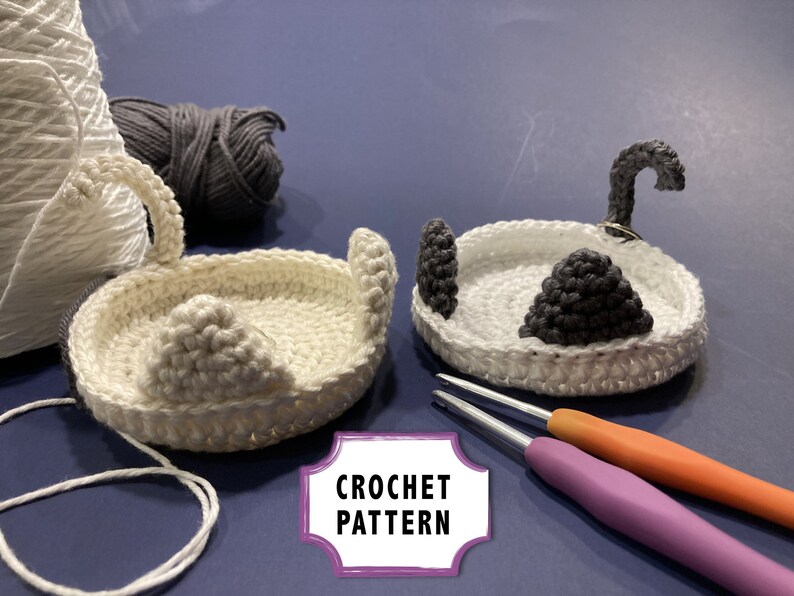 Crochet Cat Dish Pattern: Handmade Jewelry Trinket Holder (digital ...