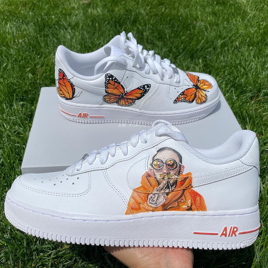 Orange Inspired Custom AF1 Sneakers - Etsy