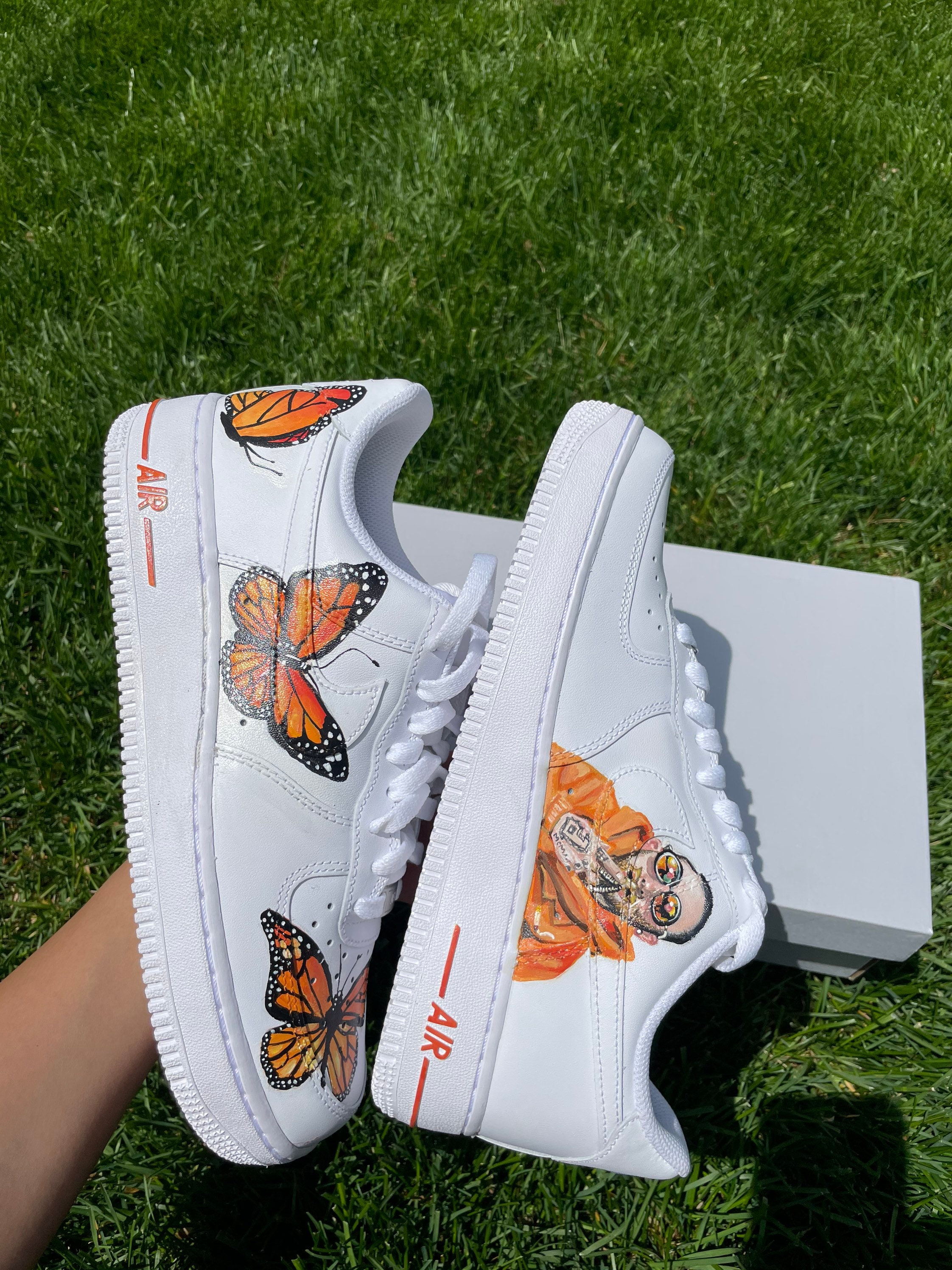 Orange Inspired Custom AF1 Sneakers - Etsy