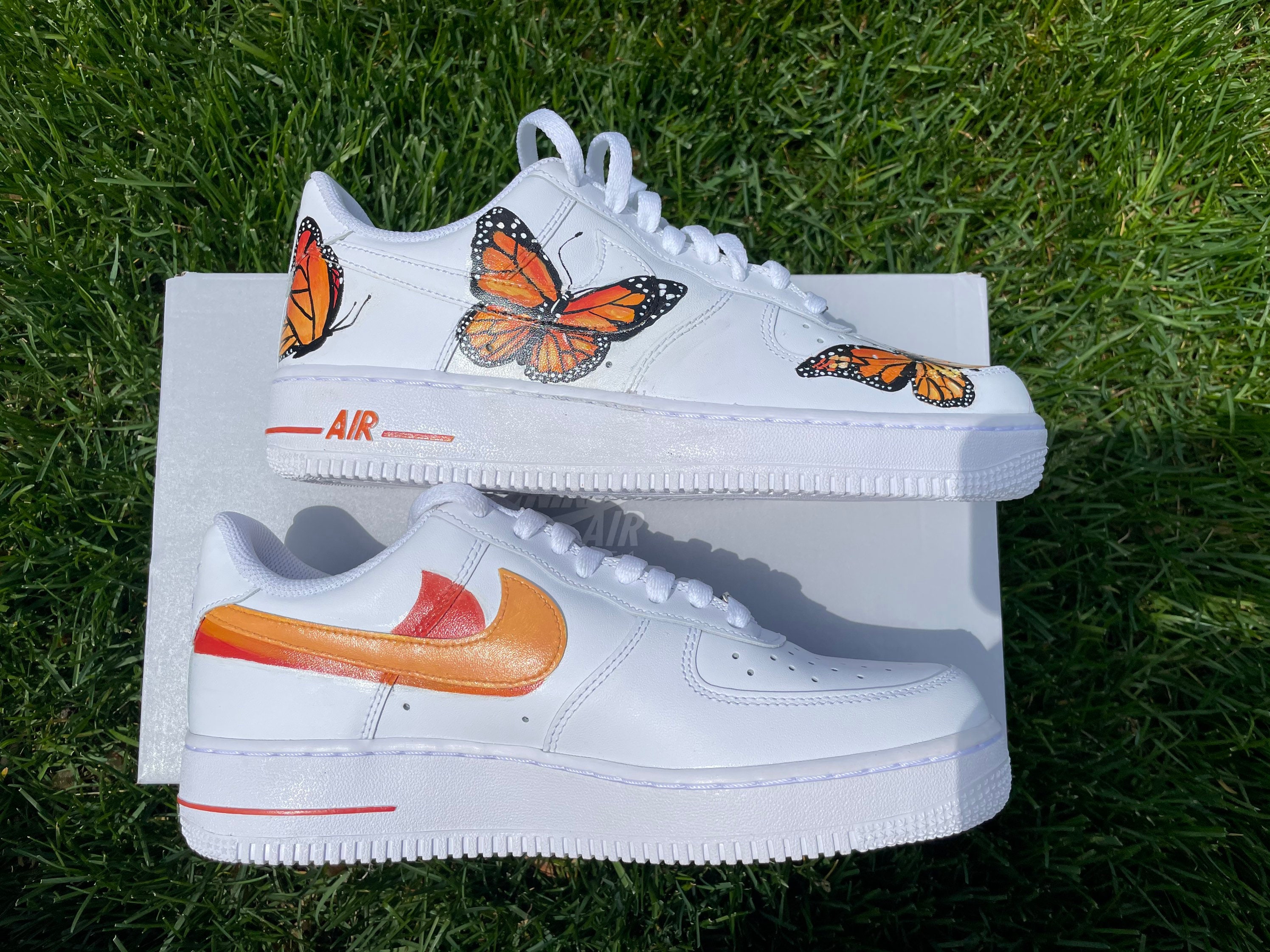 Orange Inspired Custom AF1 Sneakers - Etsy