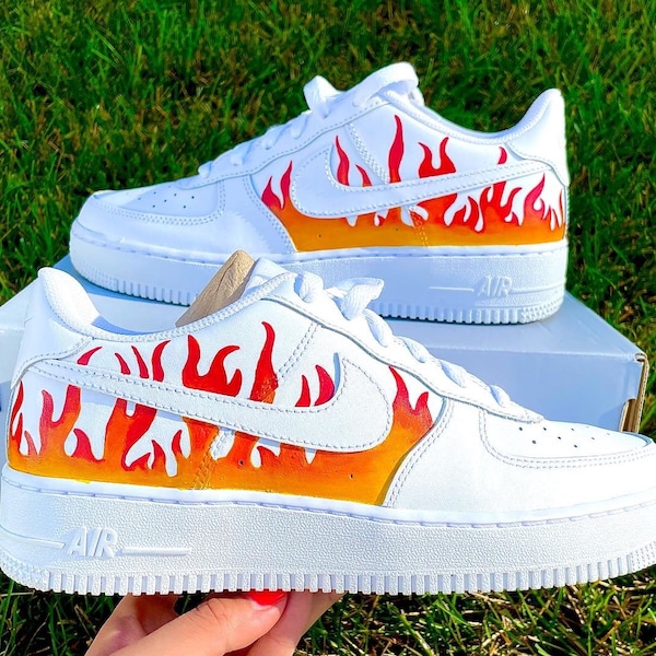 Custom Fire Sneakers - Etsy