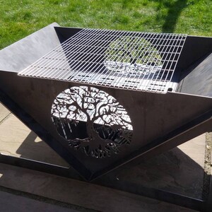 Tree of Life Fire Pit & BBQ Grill, Steel Collapsible - Etsy UK