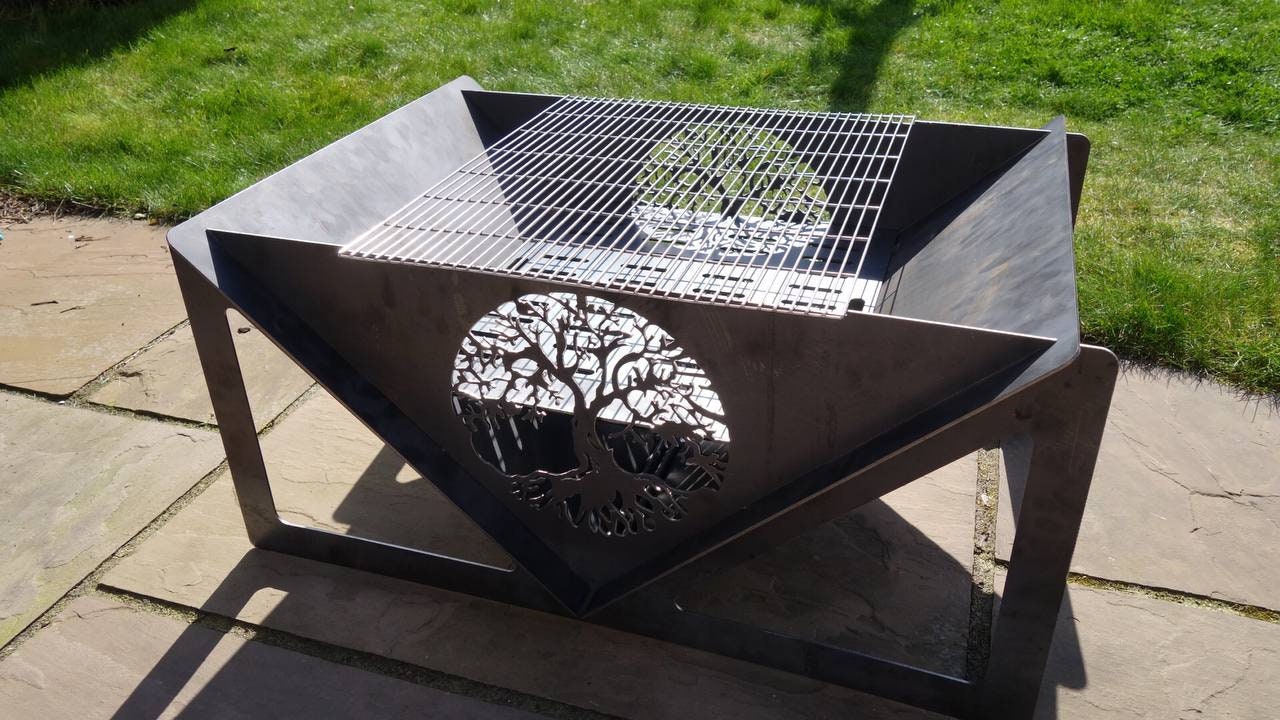 Tree of Life Fire Pit & BBQ Grill, Steel Collapsible - Etsy UK