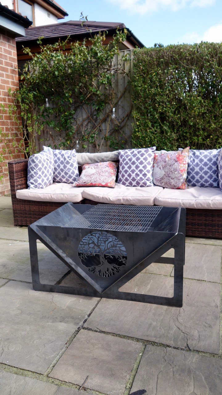 Tree of Life Fire Pit & BBQ Grill, Steel Collapsible - Etsy UK