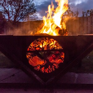 Tree of Life Fire Pit & BBQ Grill, Steel Collapsible - Etsy UK