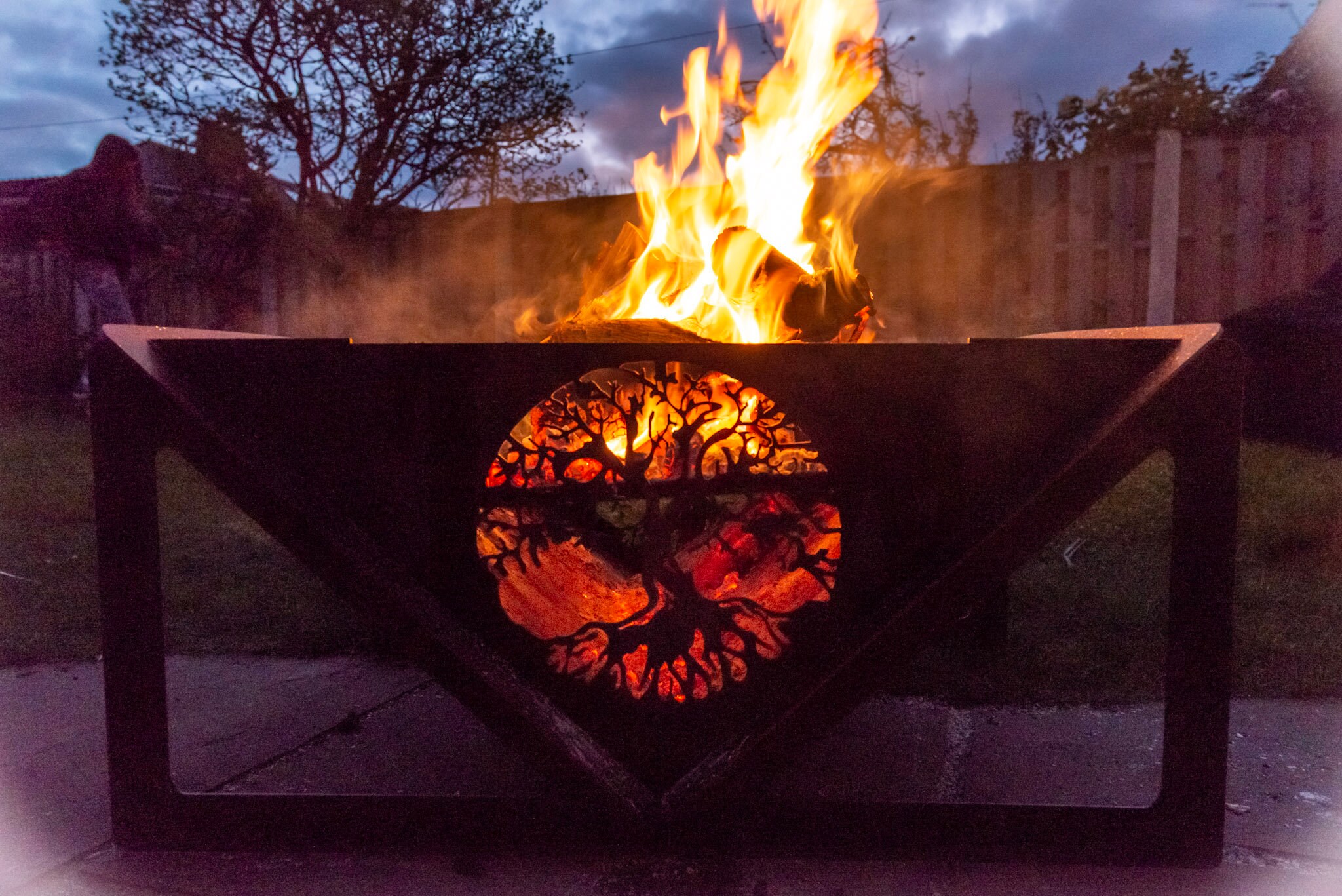 Tree of Life Fire Pit & BBQ Grill, Steel Collapsible - Etsy UK