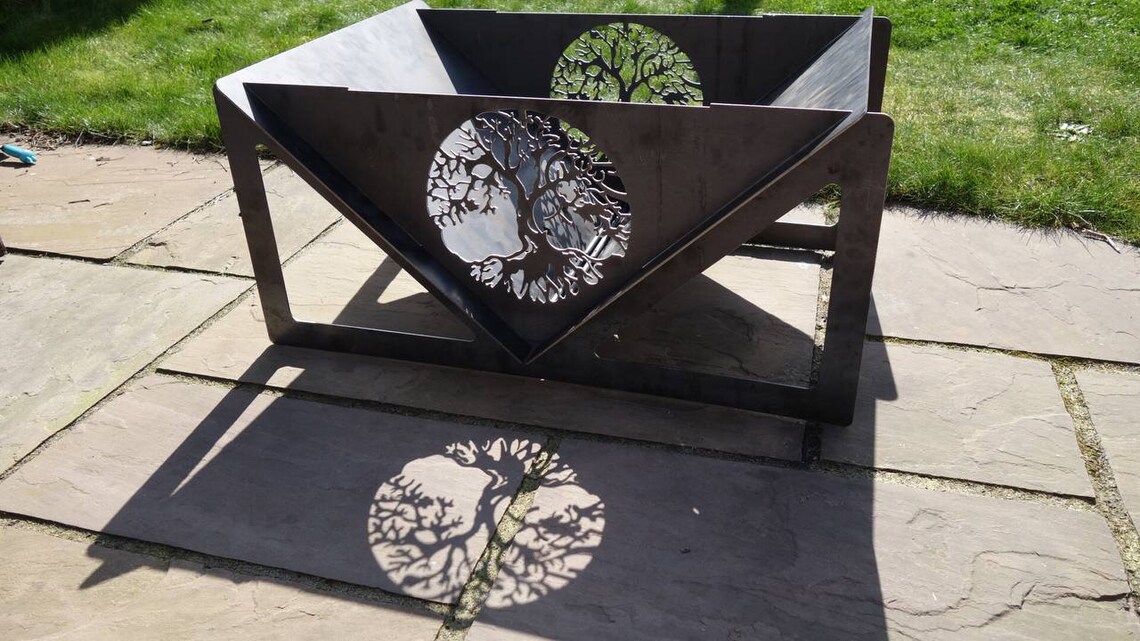 Tree of Life Fire Pit & BBQ Grill, Steel Collapsible - Etsy UK