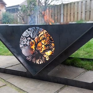 Tree of Life Fire Pit & BBQ Grill, Steel Collapsible - Etsy UK