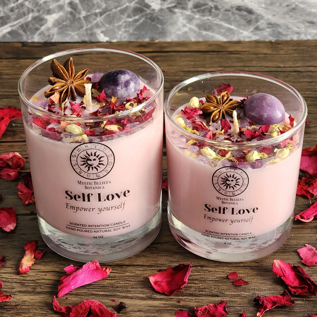 Self Love Intention Candle - Empowerment Candle - Honeysuckle Scented ...