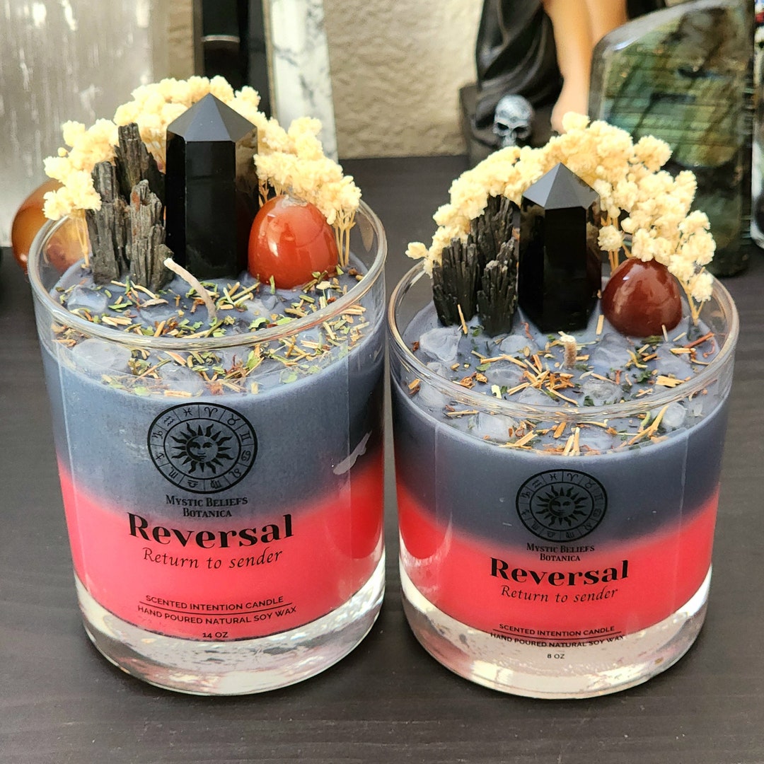Reversal Candle With Crystals and Herbs - Vela Reversible - Blue Sage ...