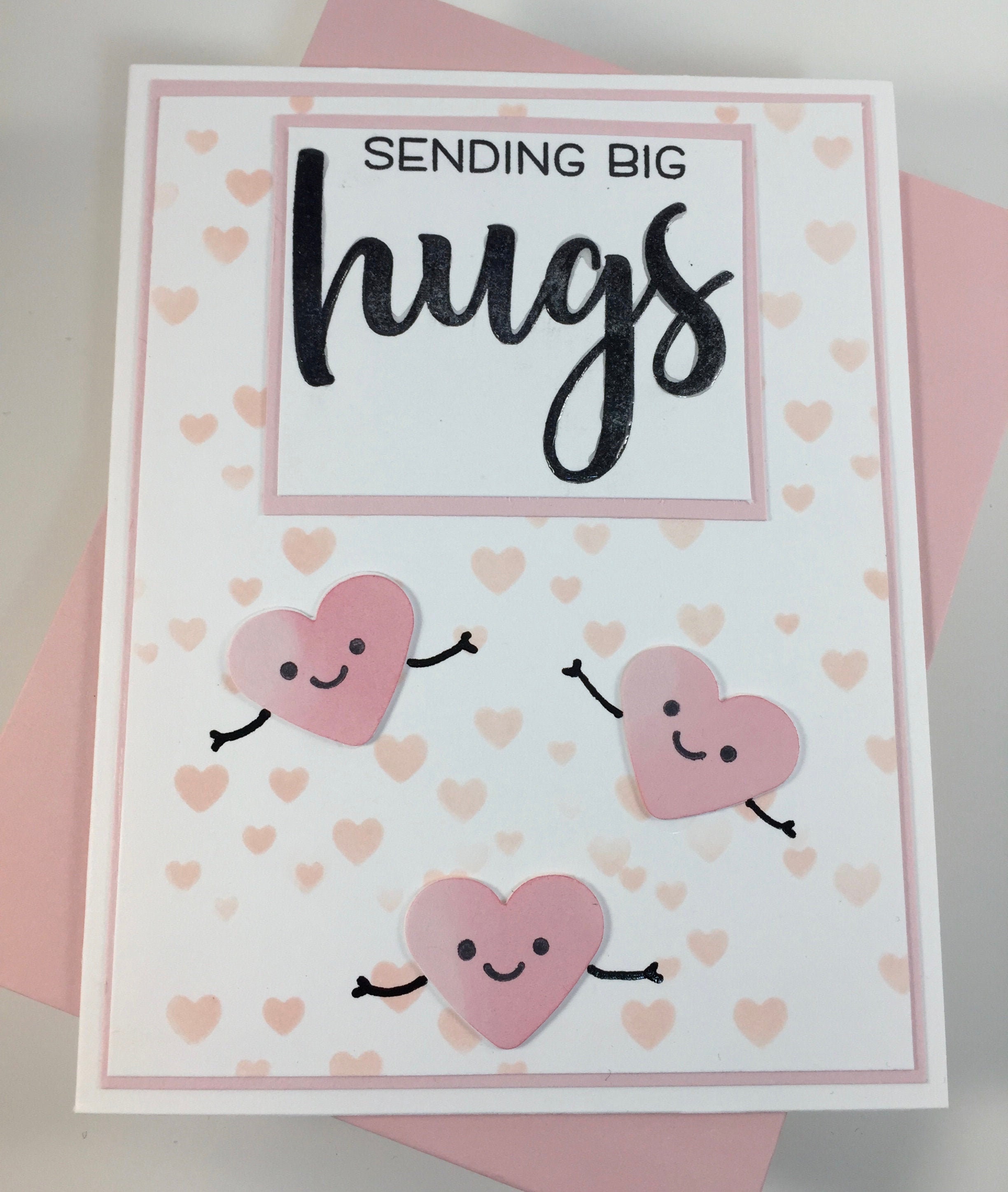 SENDING BIG HUGS Handmade card greeting card | Etsy