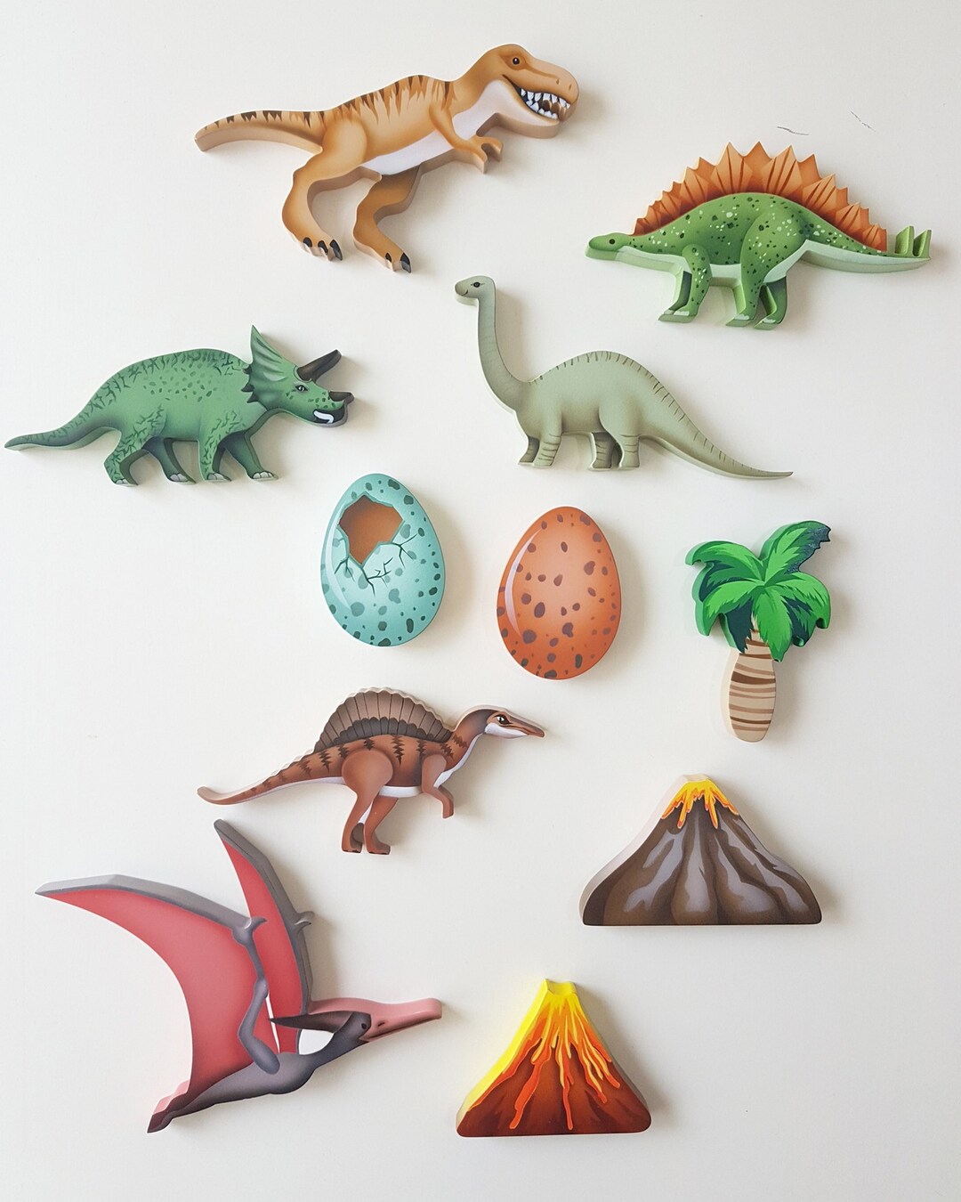 Hand Painted Wood Dinosaur Knobs: Nursery Drawer Pulls - Etsy