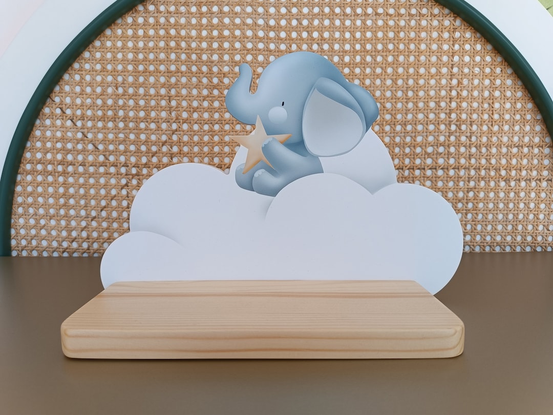 Elephant Shelf, Hand Painted Wooden Animal Shelf, Nursery Wall Shelves ...