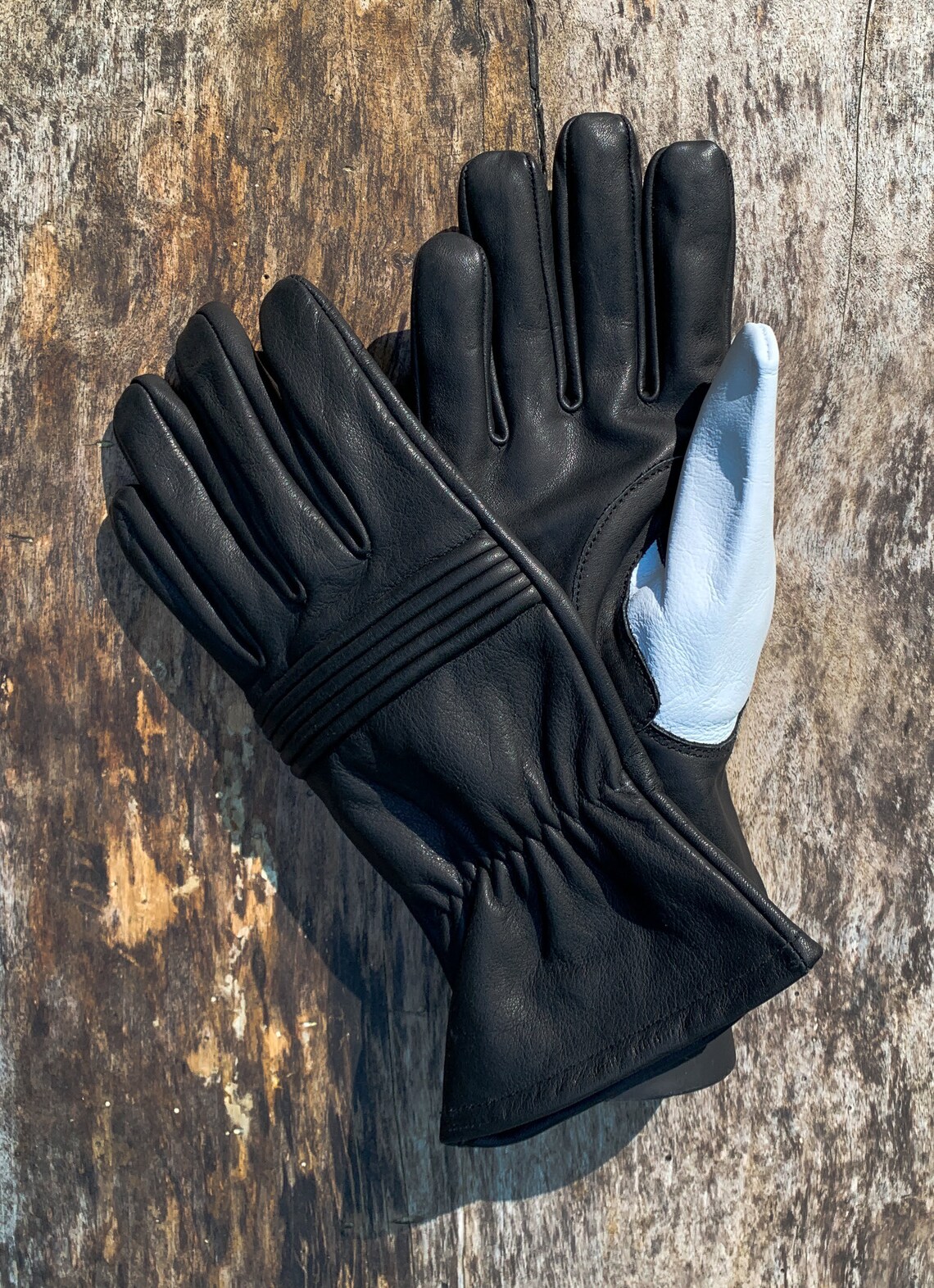 Ranger Hero Gloves for Cosplay/short Gauntlet/top Grain Cowhide/black ...