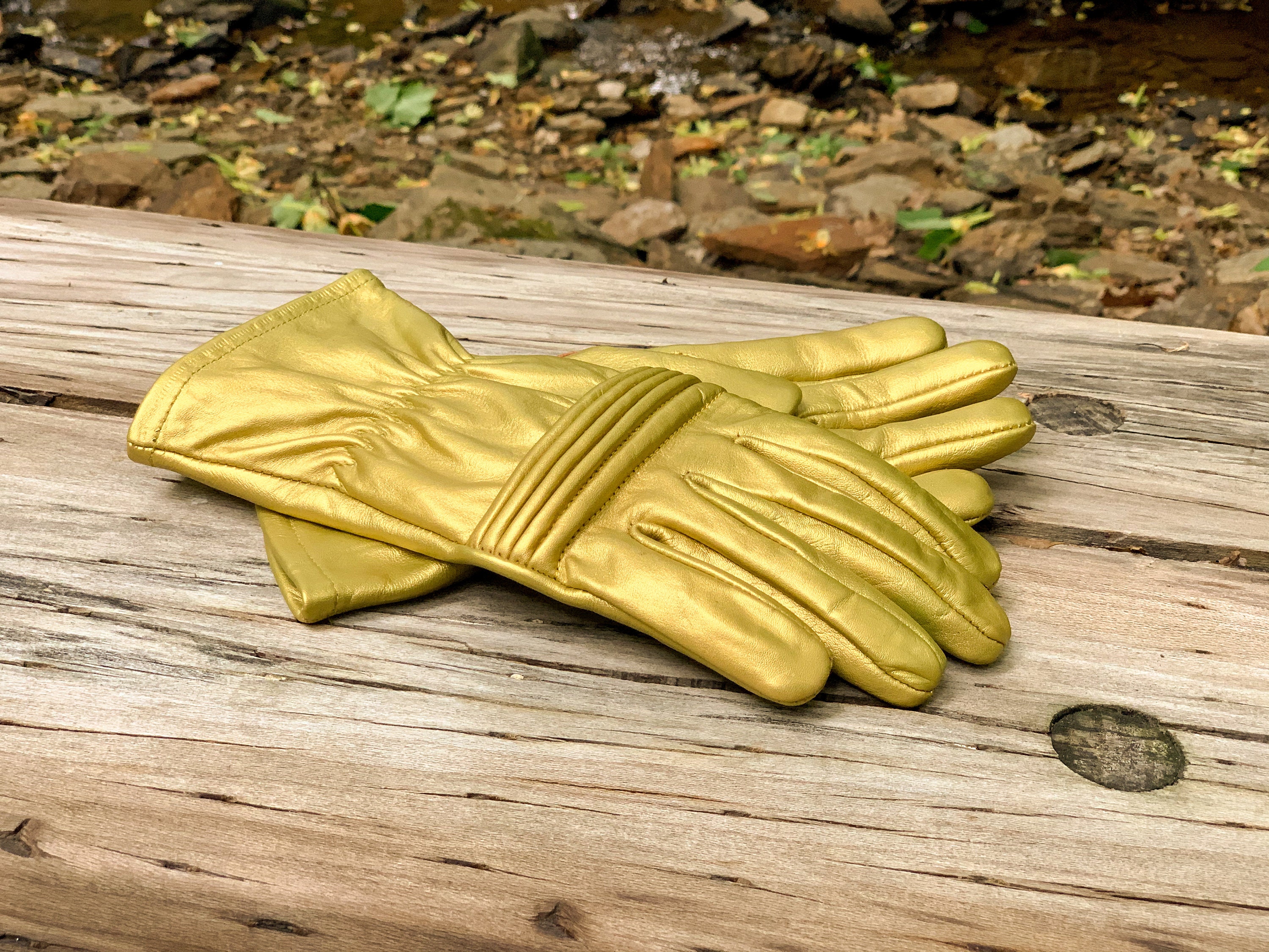 Ranger Hero Gloves for Cosplay/short Gauntlet/top Grain Cowhide/gold - Etsy