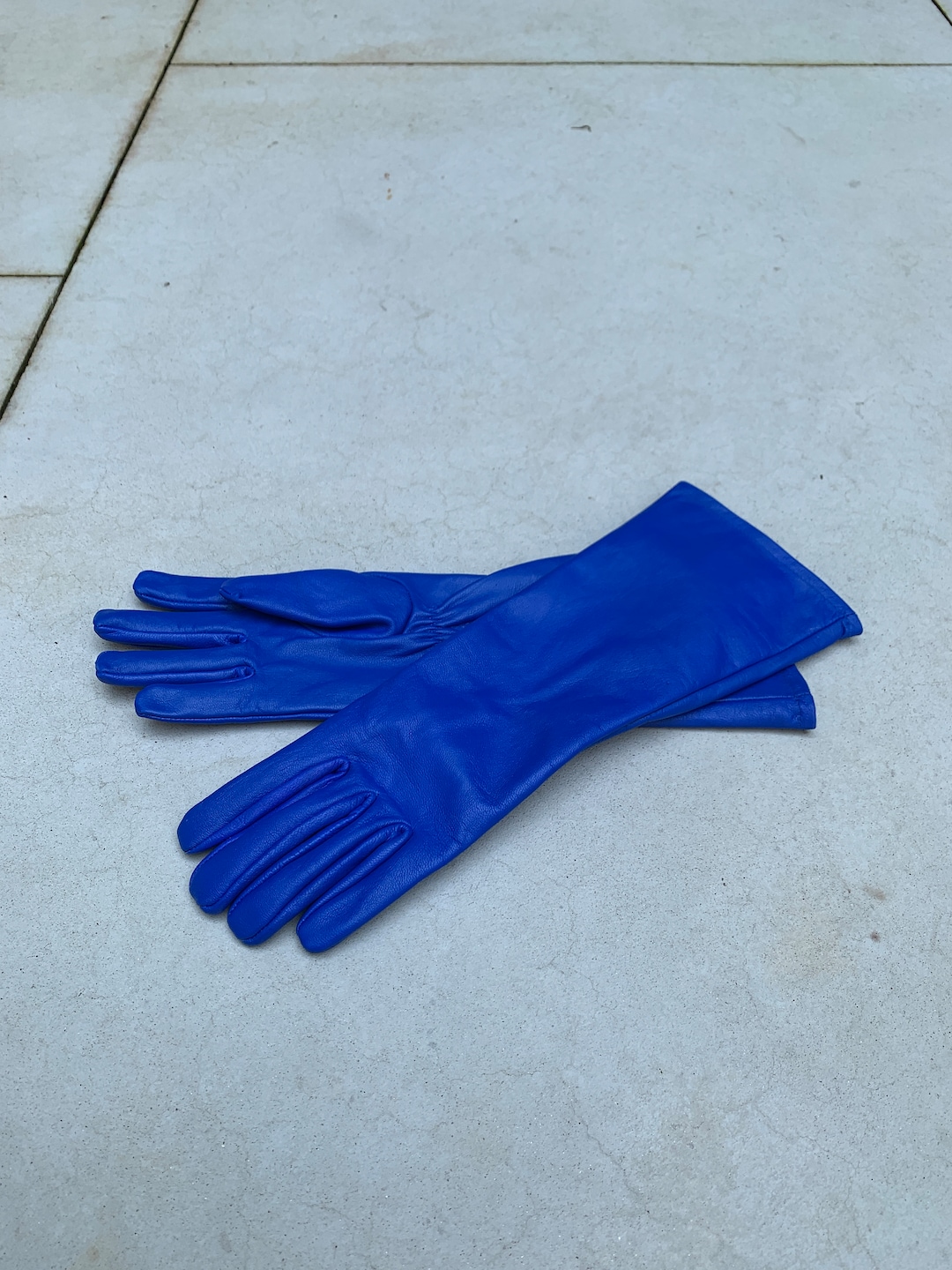 Super Hero LONG Gauntlet Genuine Leather Gloves/blue - Etsy
