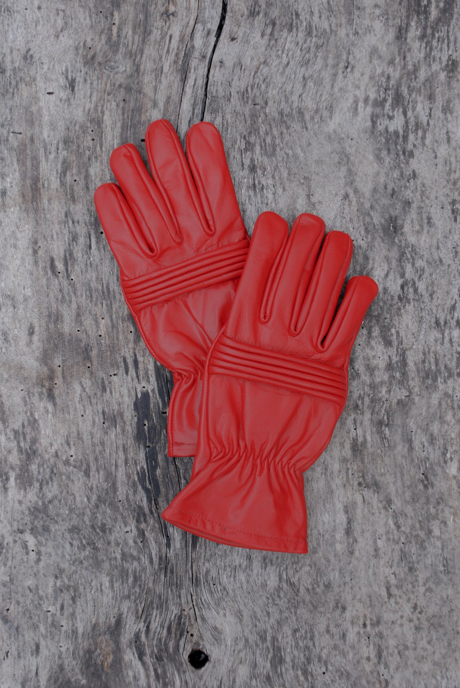 Ranger Hero Gloves for Cosplay/short Gauntlet/top Grain Cowhide/red - Etsy