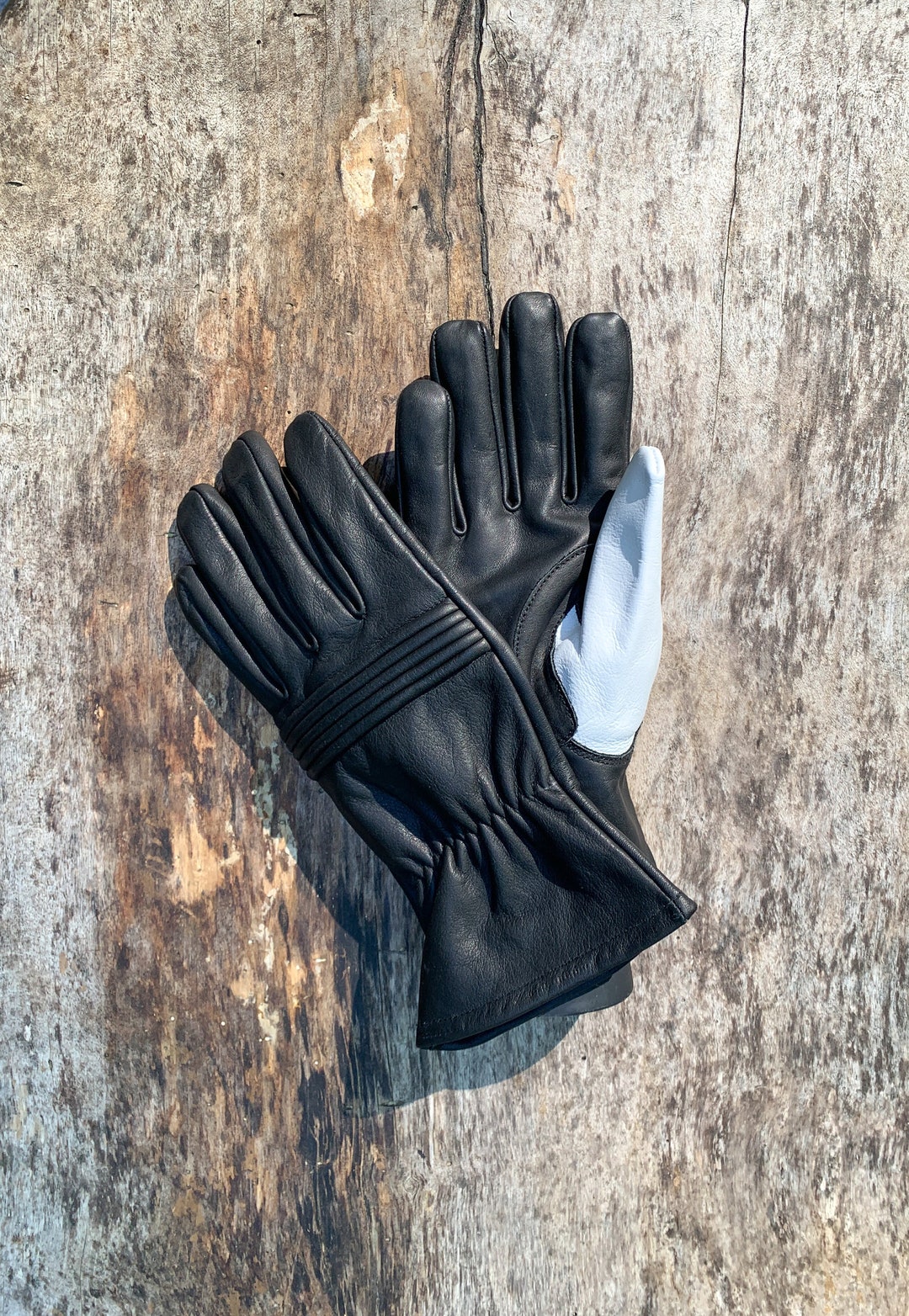 Ranger Hero Gloves for Cosplay/short Gauntlet/top Grain Cowhide/black ...
