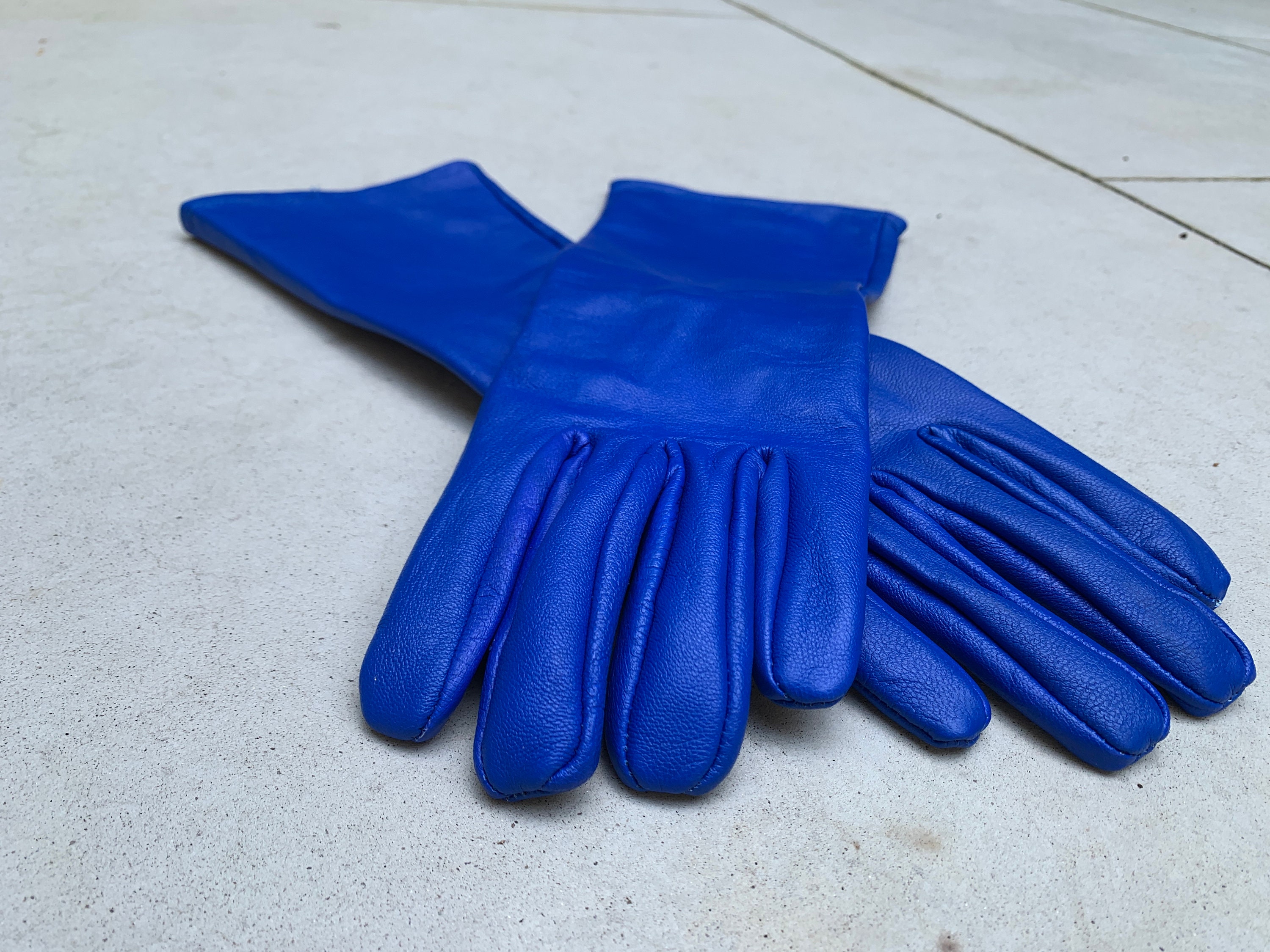 Super Hero Long Gauntlet Genuine Leather Gloves - Etsy