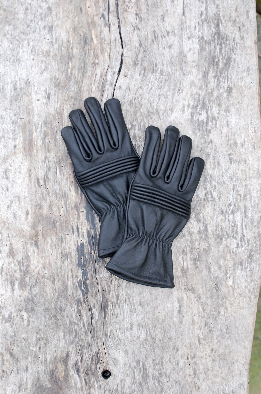 Ranger Hero Gloves for Cosplay/short Gauntlet/top Grain Cowhide/black ...