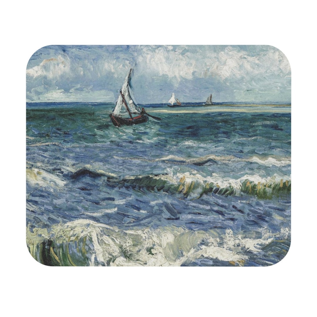 Seascape by Vincent Van Gogh 1888 Costal Sea Waves Boat on the Ocean ...