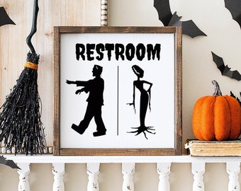 Halloween Restroom Sign - Etsy