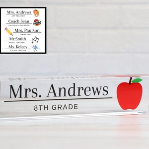 Teacher Desk Plate, Custom Classroom Decor, Personalized Teacher Name ...