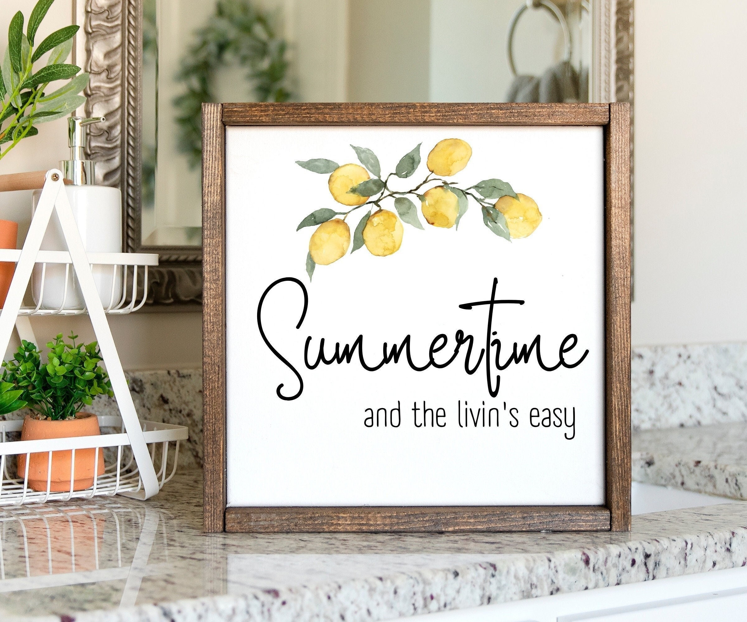 Summertime Sign, Lemon Decor, Wood Summer Sign, Summertime Decor ...