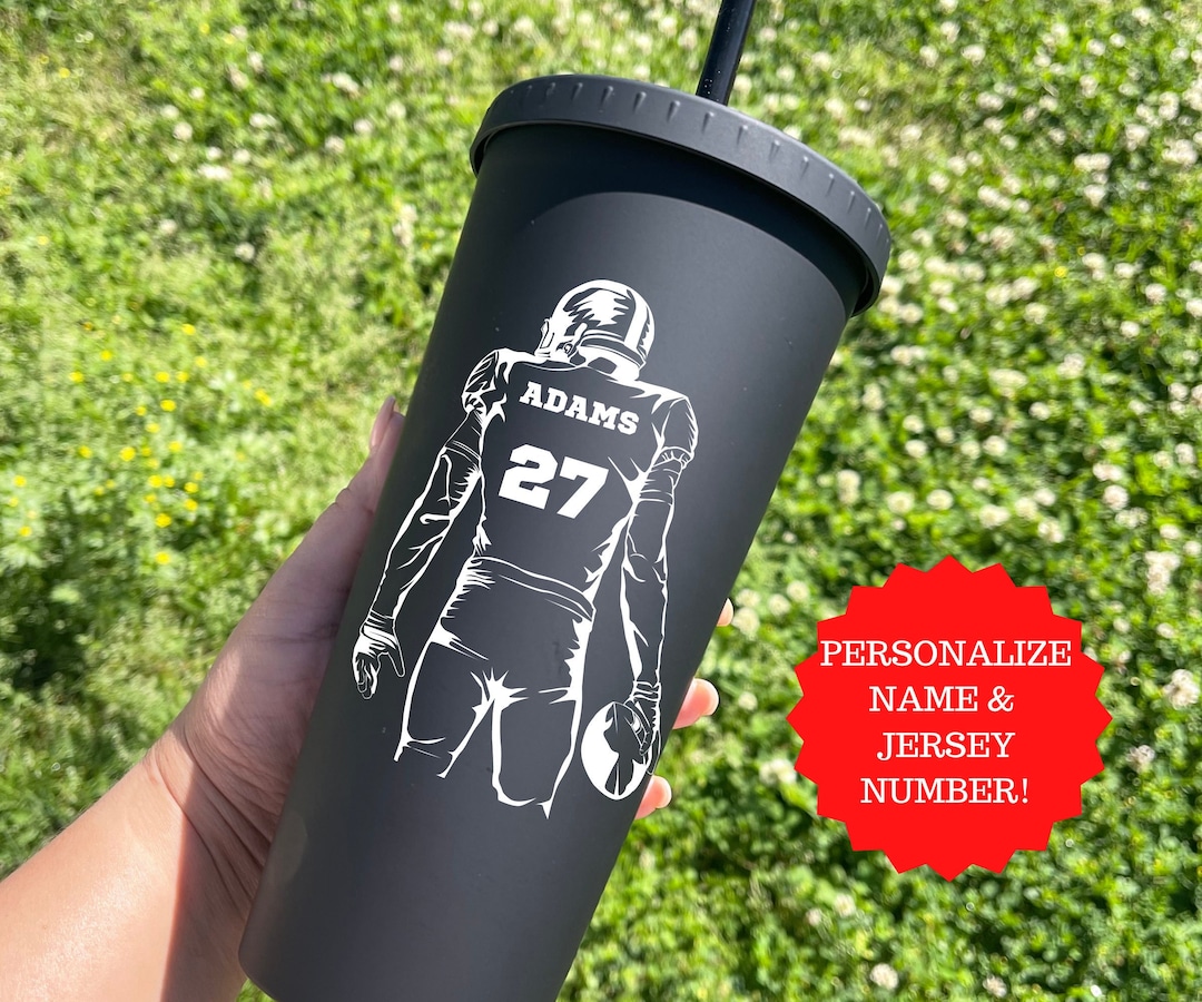 Football Water Bottle W/straw Lid, Football Mom,tumbler, Water Bottle ...