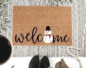 Snowman Doormat, Winter Doormat, Welcome Christmas Doormat, Patio Decor ...