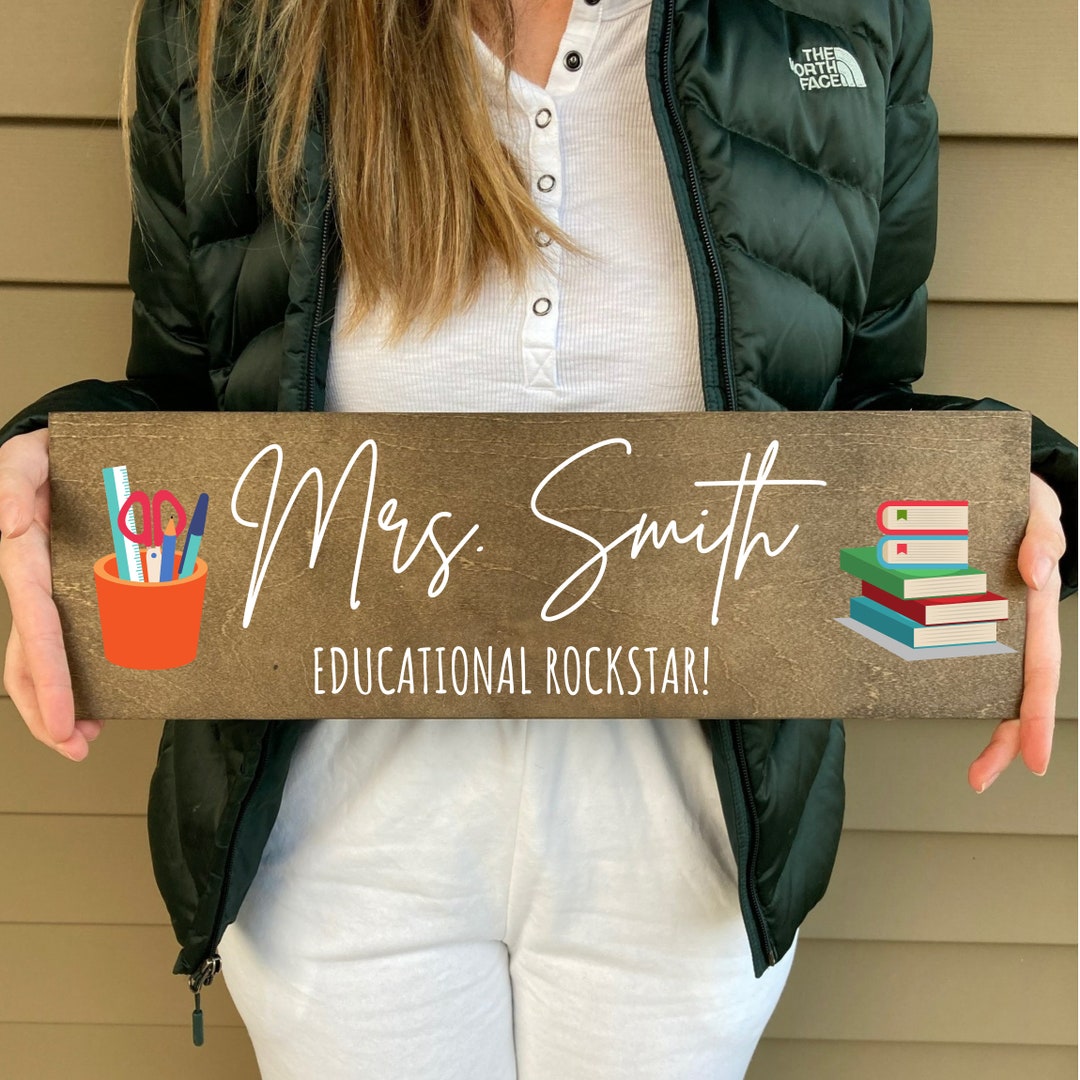 Custom Teacher Name Sign, Classroom Teacher Gift, Teacher Door Sign ...