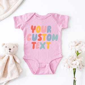 Retro Custom Text Bodysuit, Custom Wording Baby Onesie®, Your Custom ...