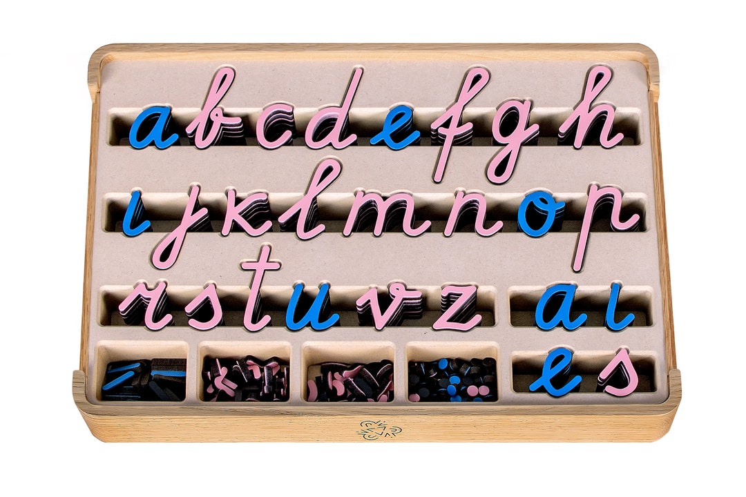 Cursive Movable Alphabet. Montessori Alphabet. Wood Alphabet for Kids ...
