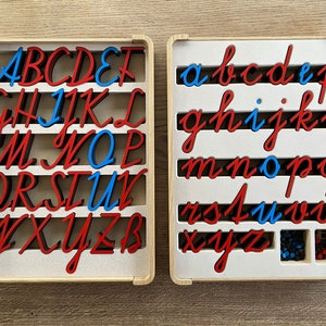 Cursive Movable Alphabet. German Cursive. Montessori Upper-case Movable ...