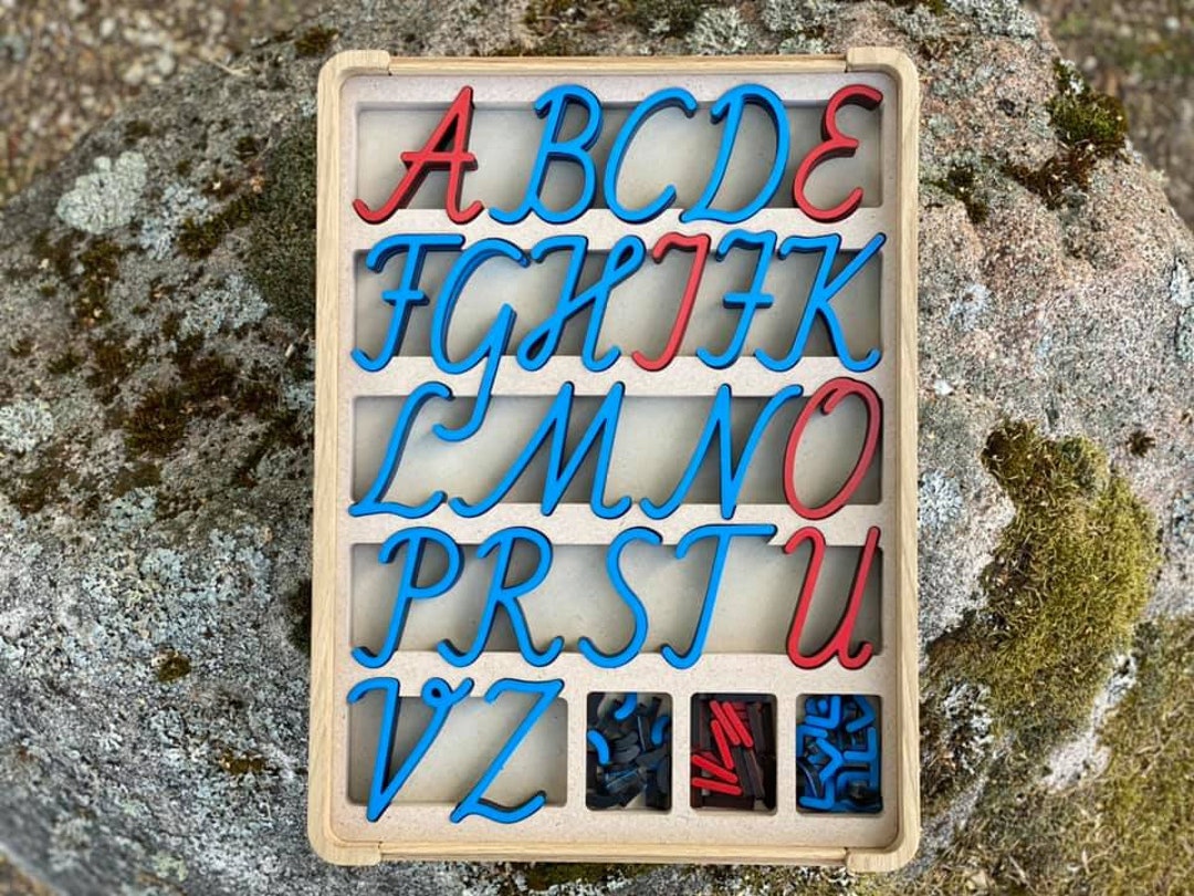 Movable Alphabet. Latvian. Montessori Method of Education. Cursive ...