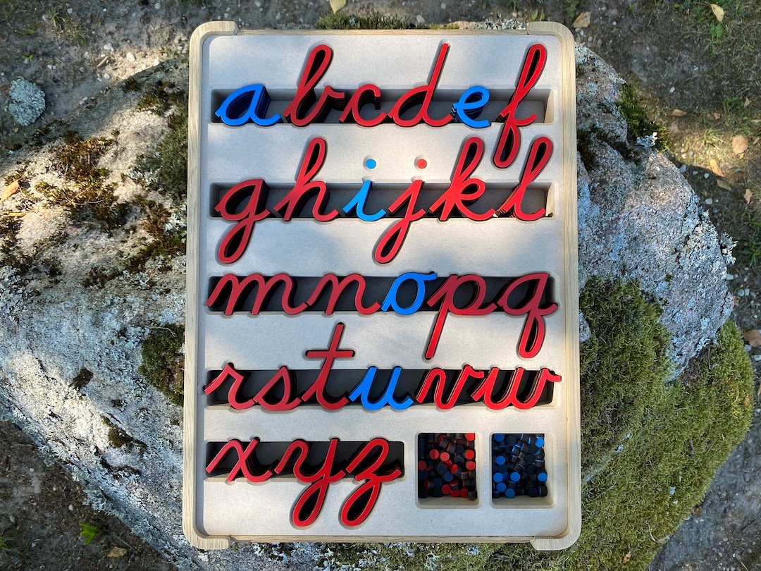 Cursive Movable Alphabet. US Cursive. D'nealian. English. Montessori ...