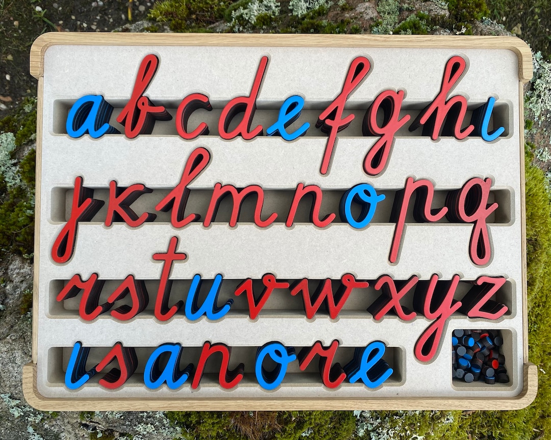 Cursive Movable Alphabet. English. Montessori Method of Education ...