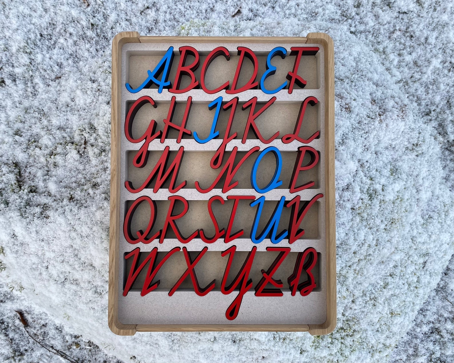 Cursive Movable Alphabet. German Cursive. Montessori Upper-case Movable ...