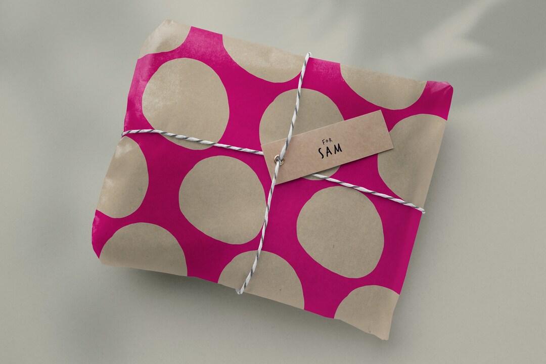 Pink Circle Wrapping Paper to Print DIN A4 A3 Download Christmas Gift ...