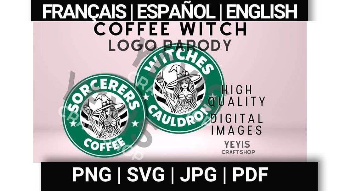 Starbucks-like Halloween Parody Logo 6 Images PNG SVG Sorcerers Coffee ...