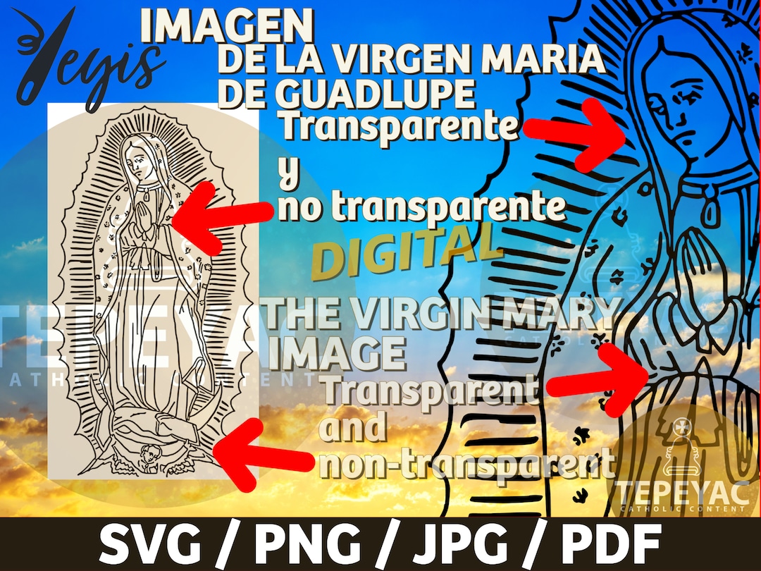 Imagen De La Virgen De Guadalupe SVG PNG Contorno Transparente Para ...