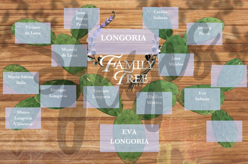 Cactus 4-generations Fillable Family Tree PDF Nopal - Etsy