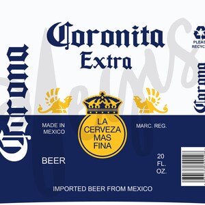 Corona/coronita Beer Tumbler Wrap Sublimation - Etsy