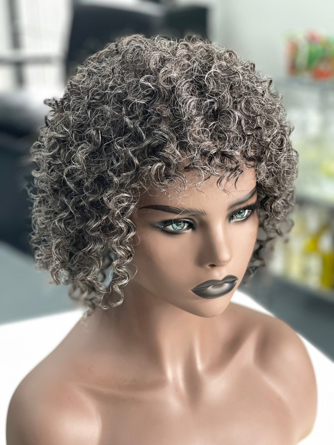 Deep Ash Brown Curl Bob - Etsy